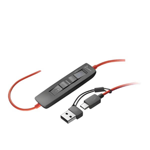 POLY Blackwire 3320 Stereo Headset +USB-C/A Adapter 8X219AA | Headset Store